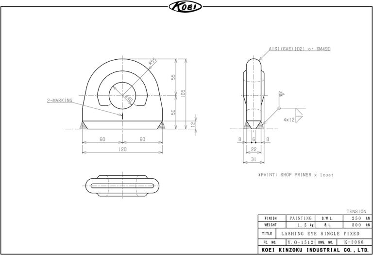Lashing equipments - ship lashing equipments KOEI KINZOKU INDUSTRIAL CO ...
